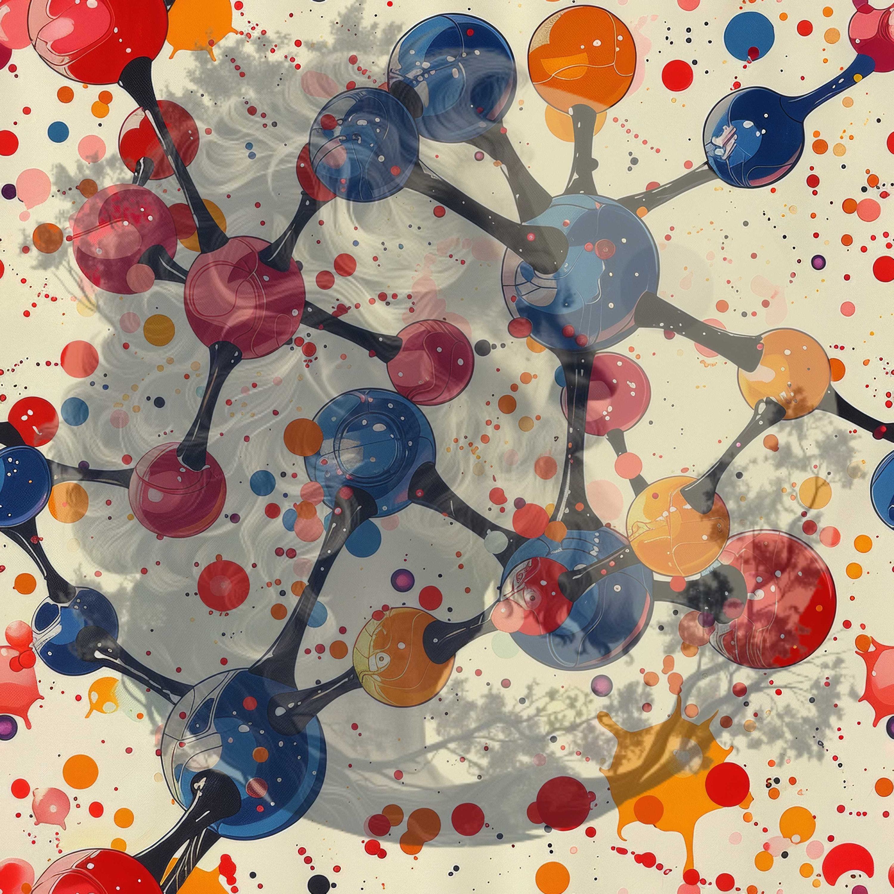 8 Seamless Atoms & Molecule Patterns Digital Paper Commercial Use ...