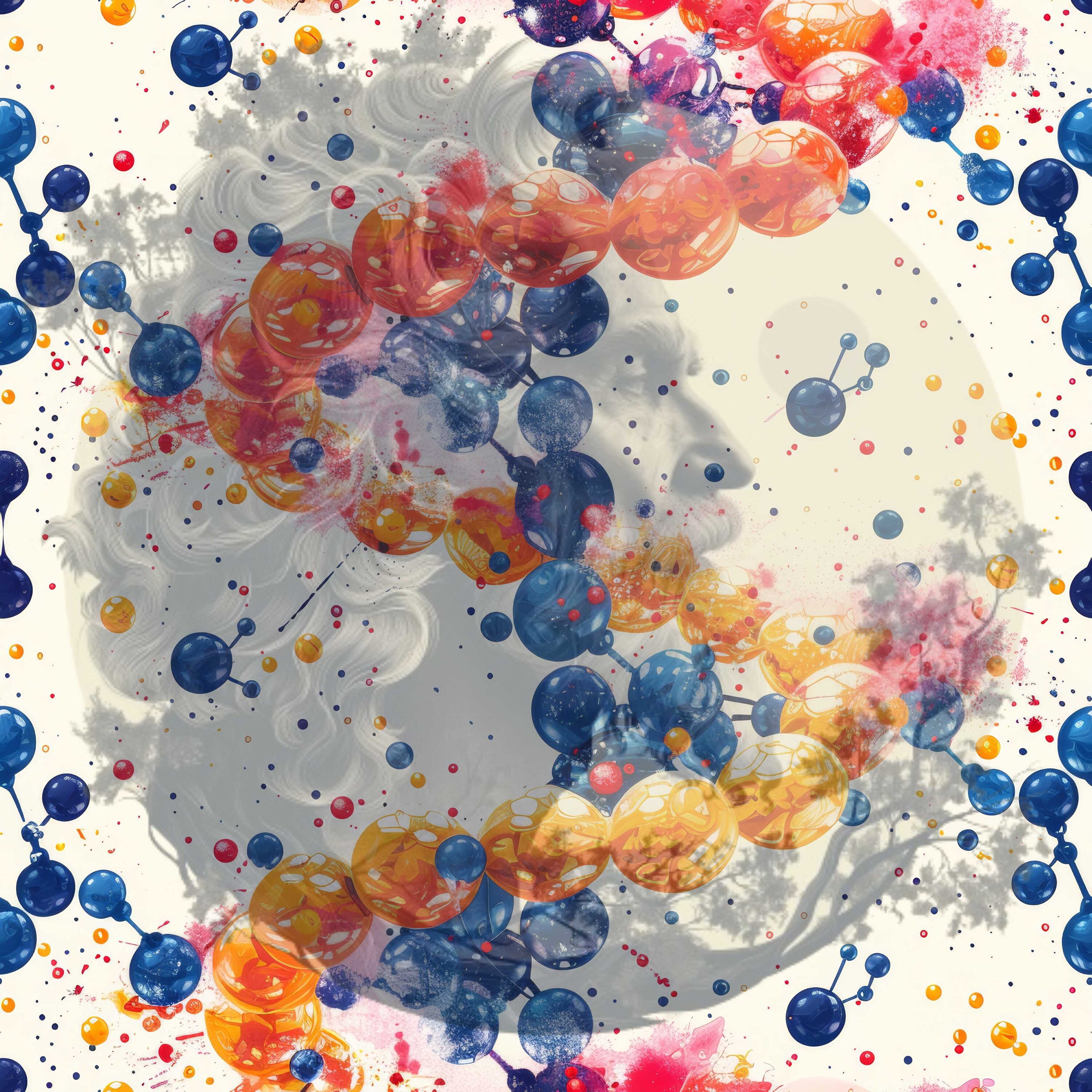 8 Seamless Atoms & Molecule Patterns Digital Paper Commercial Use ...