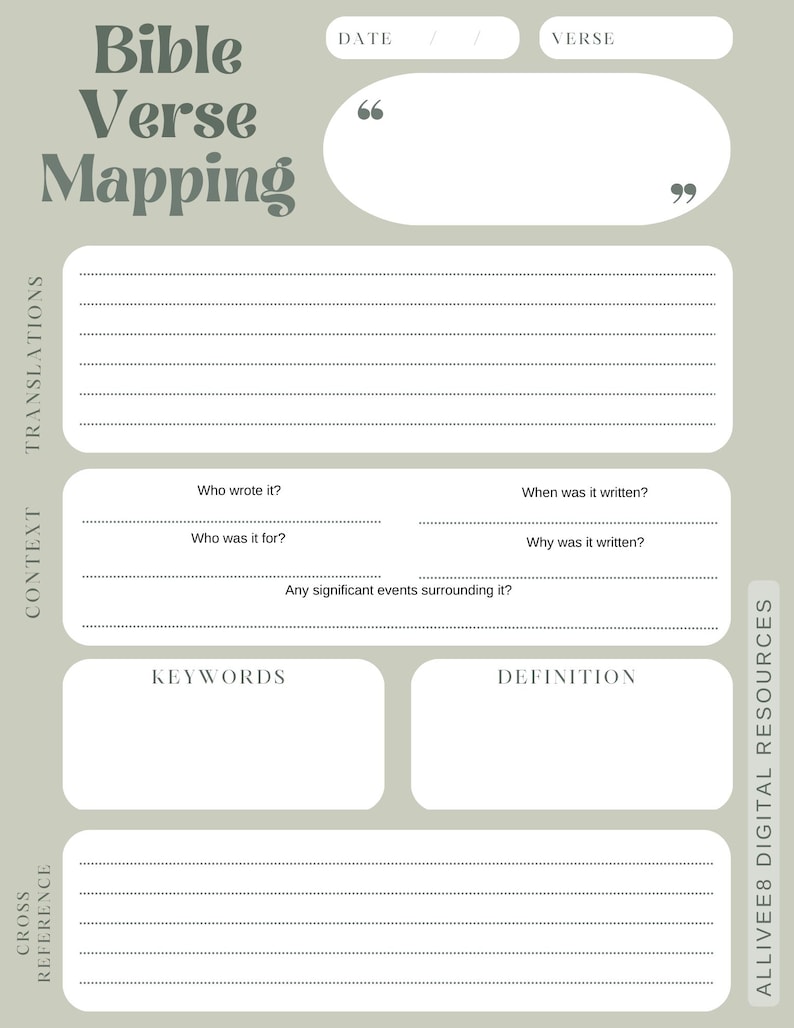 Olive Bible Verse Mapping Journal - Etsy