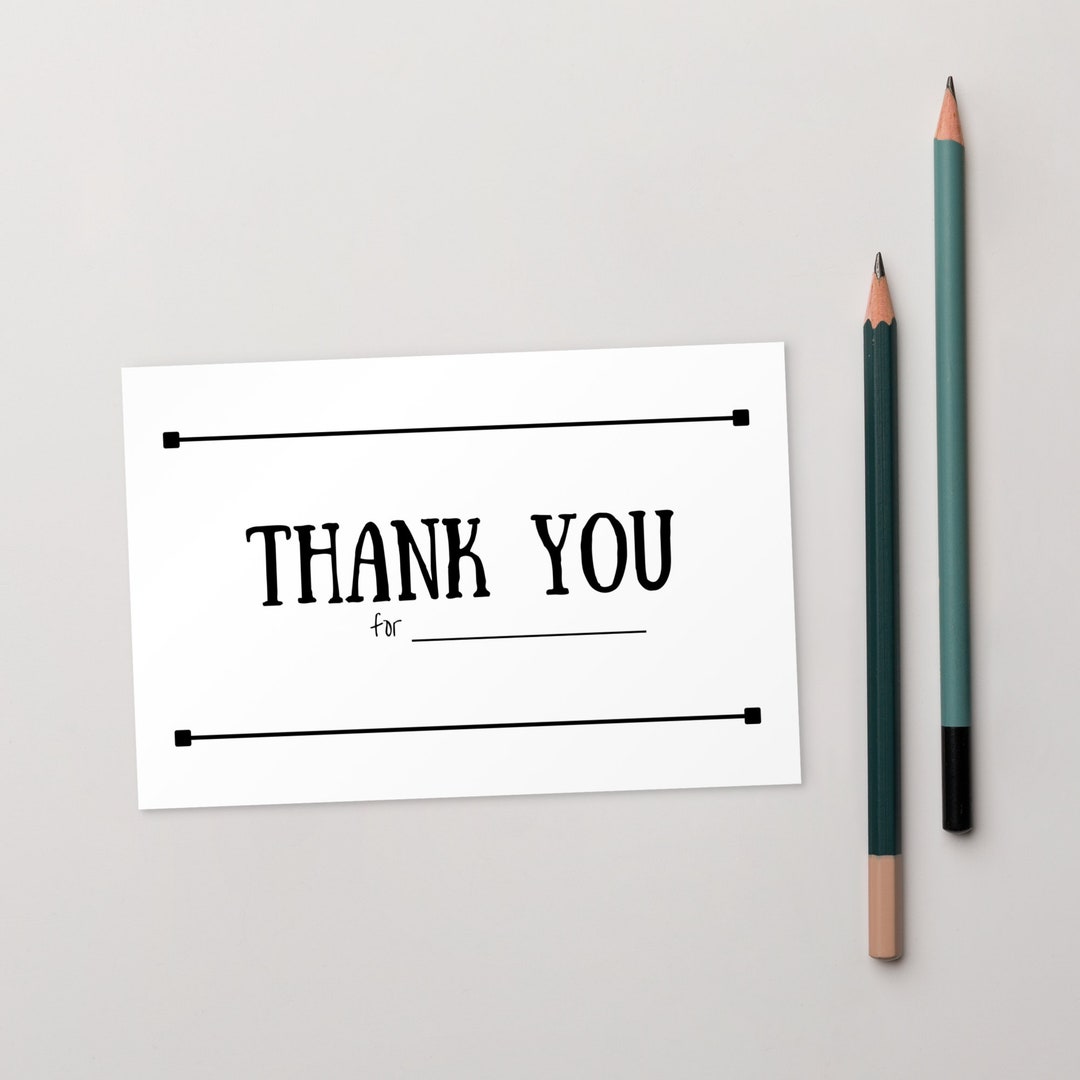 Printable Thank You (fill in the Blank) Postcard. Simple. A Note to ...