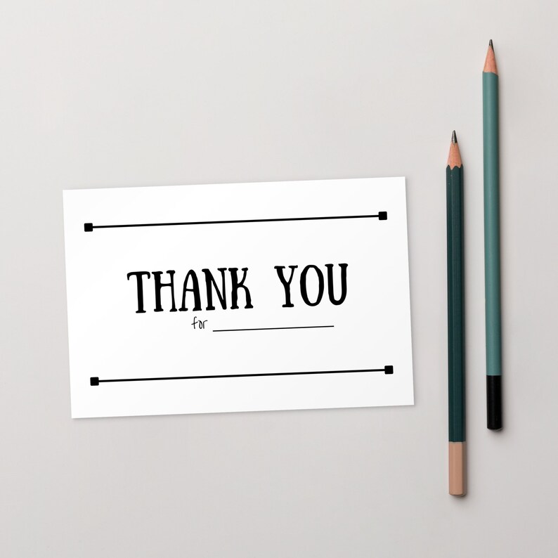 Printable Thank You (fill in the Blank) Postcard. Simple. A Note to ...