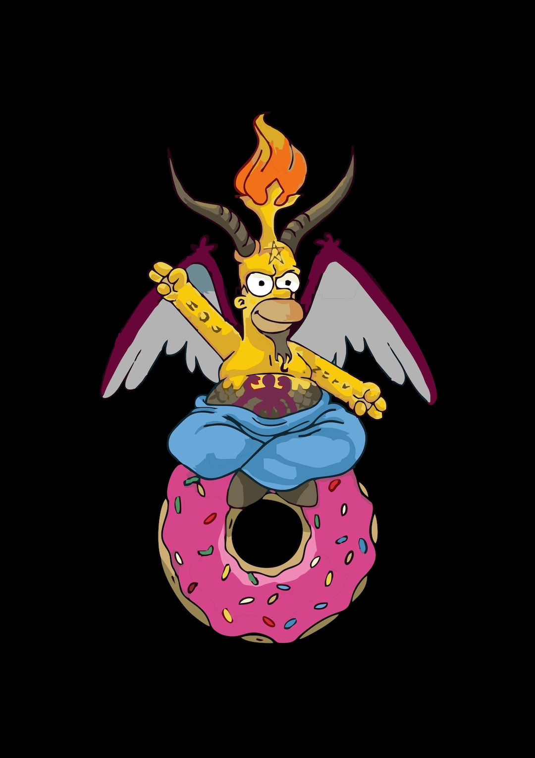 Bundle of Simpsons Donut God PNG Image + Vector Source File - Etsy