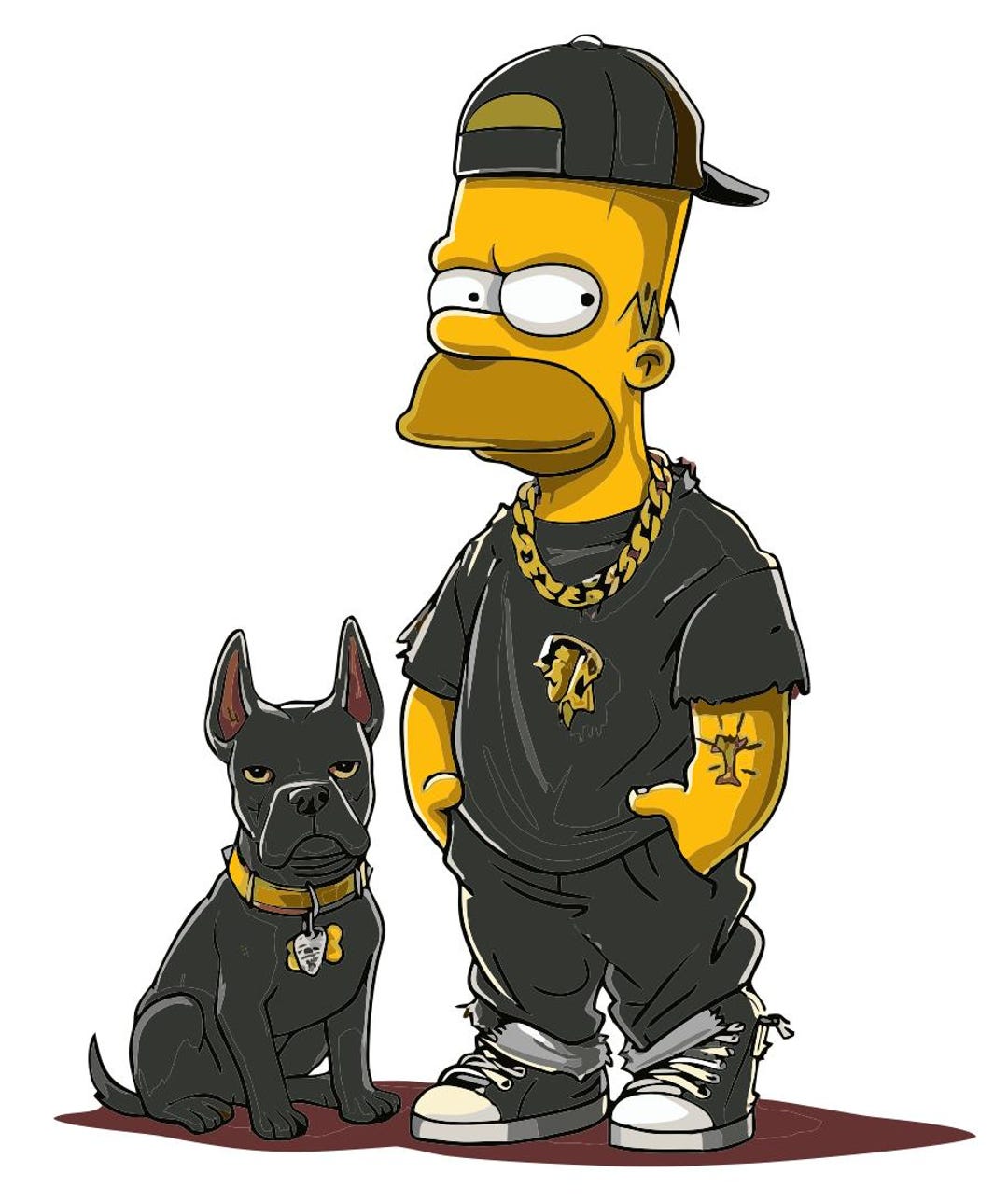 Bundle of Simpsons With Dog PNG Image + Vector Source File - Etsy