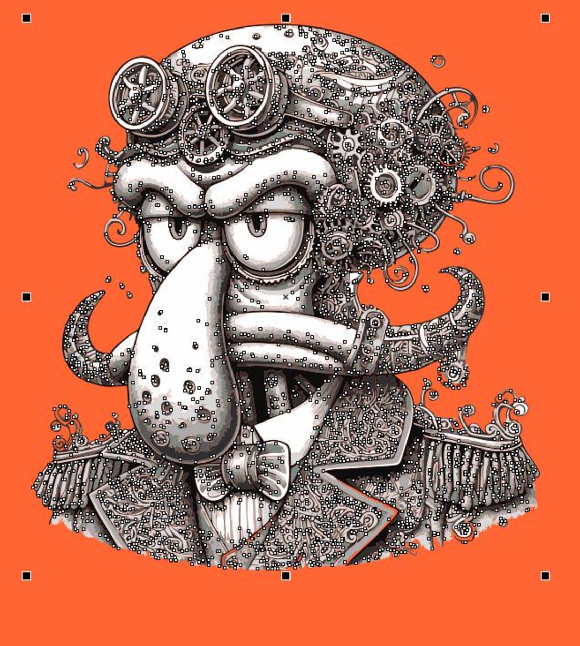 Bundle of Squidward Portrait in Steampunk PNG Image + Vector Source ...