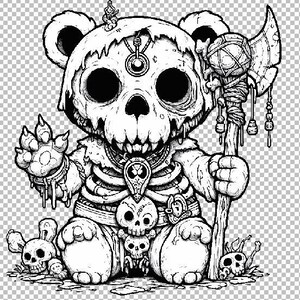 Bundle of Zombie Bear PNG Image + Vector Source File - Etsy