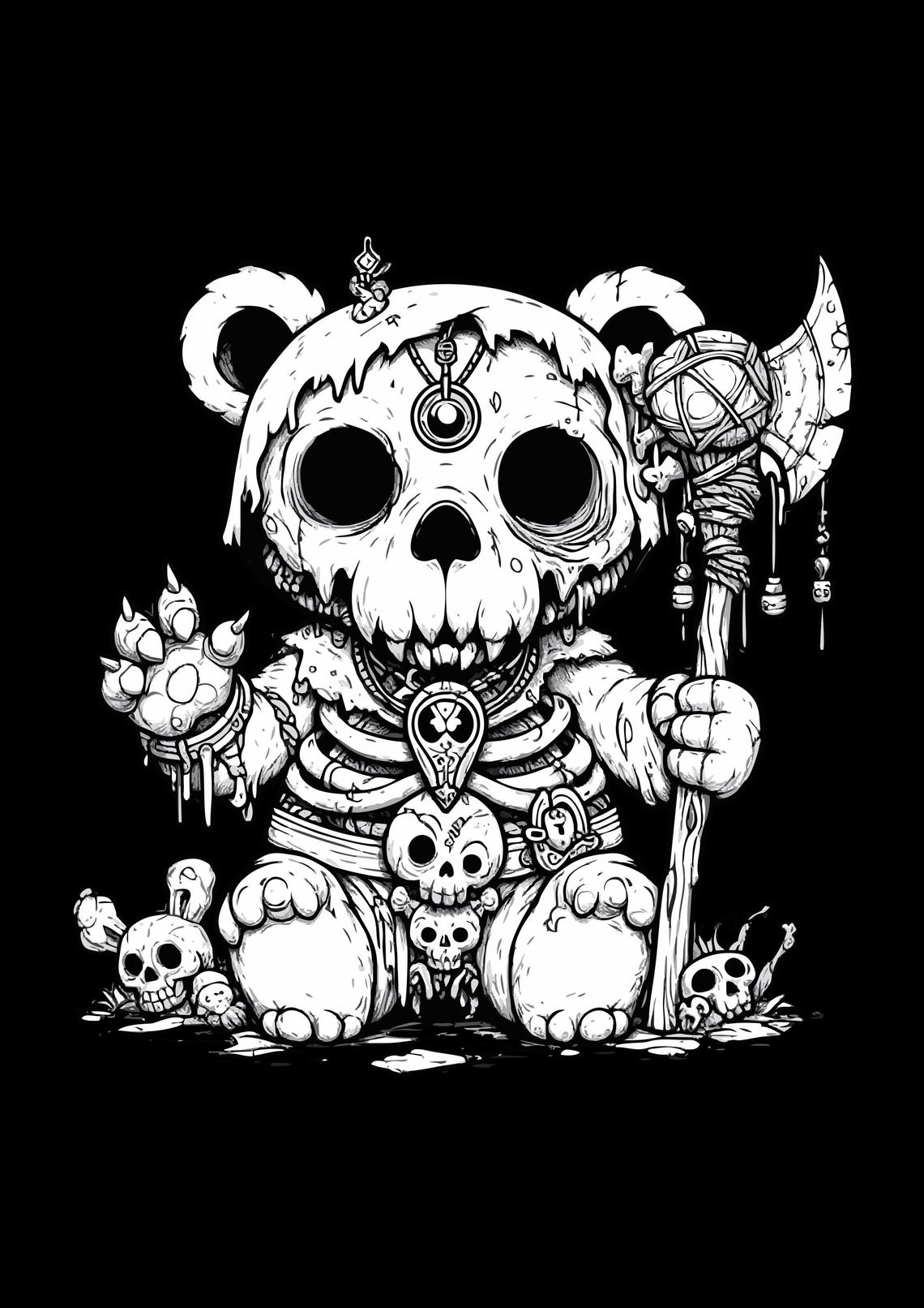 Bundle of Zombie Bear PNG Image + Vector Source File - Etsy