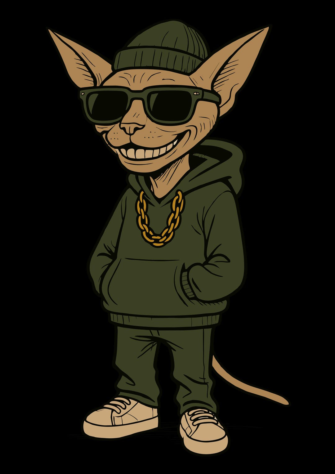 Bundle of Cat in Gorillaz Style PNG Image + Vector Source File - Etsy