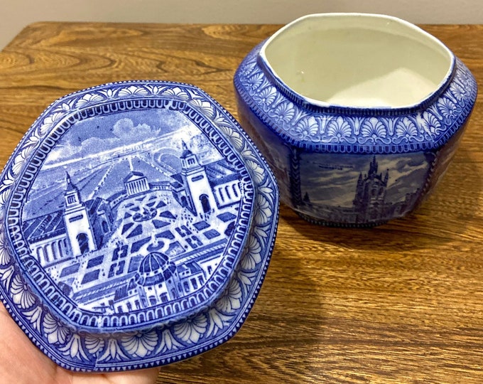 Vintage 1929 Maling Ware Ringtons Tea Caddy, English Porcelain Transfer ...