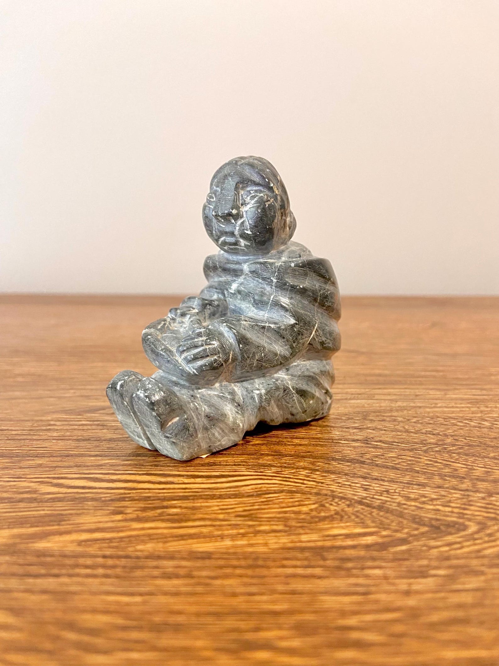 Hand Carved Inuit Soapstone Sculpture - Signed Eskimo Statue, Figurine ...