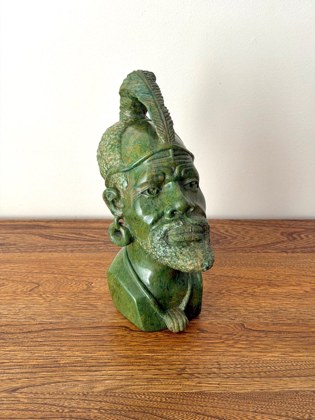 Vintage African Verdite Stone Bust by Edmund Chihowa, Zimbabwe ...
