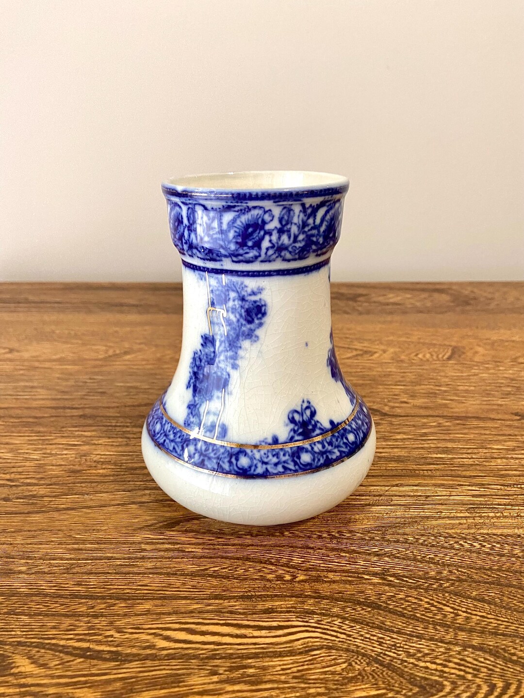 Rare Antique Copeland Late Spode Flow Blue Vase, Decorative Porcelain ...