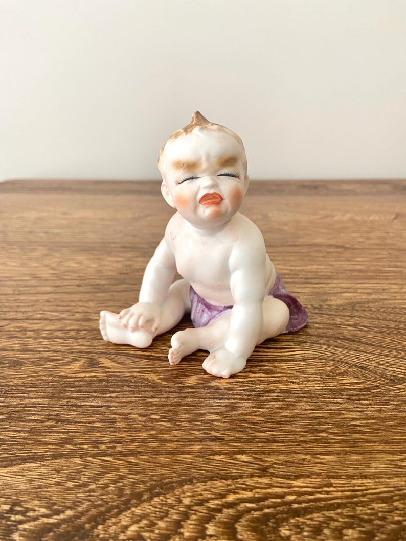 Vintage Lenwile Ardalt 6258 Crying Baby Figurine - Hand Painted Bisque ...