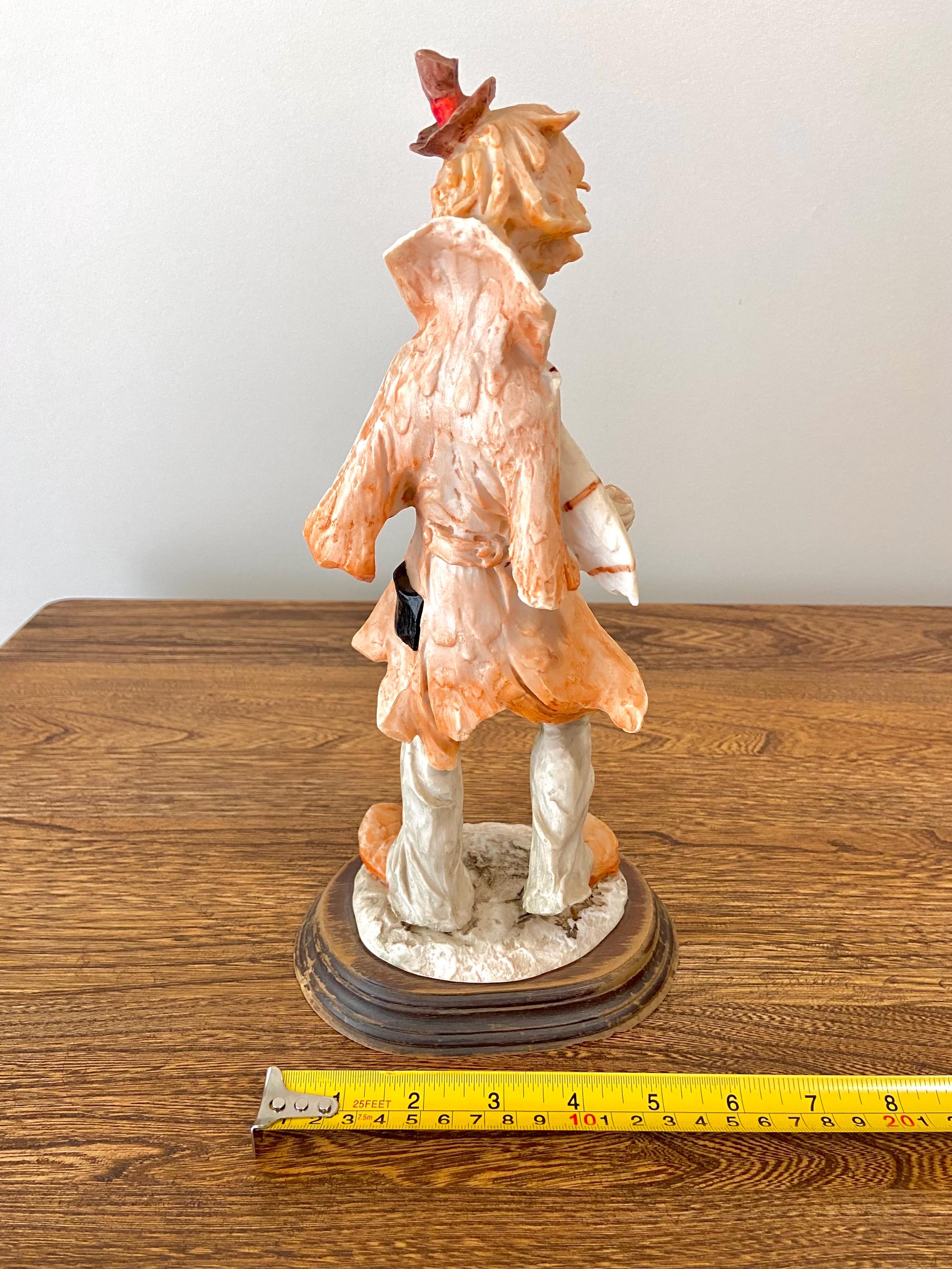 Vintage Clown Figurine Collectible Accordion Playing Clown on Wooden ...