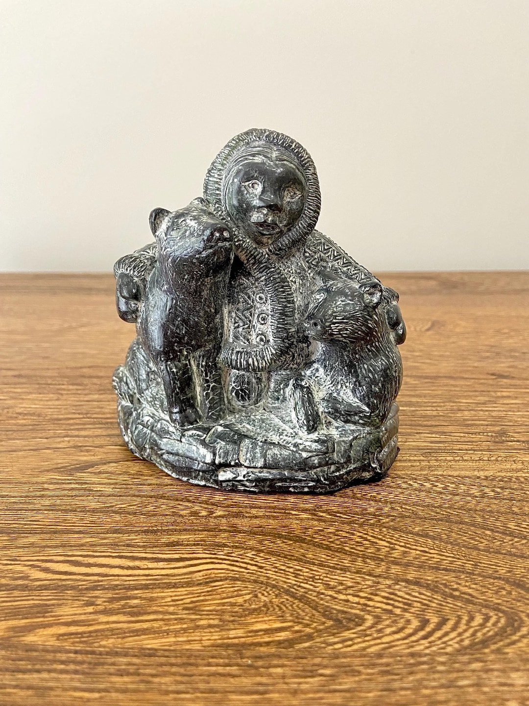 Vintage A Wolf Original Inuit Soapstone Sculpture, Hand-carved Inuit ...
