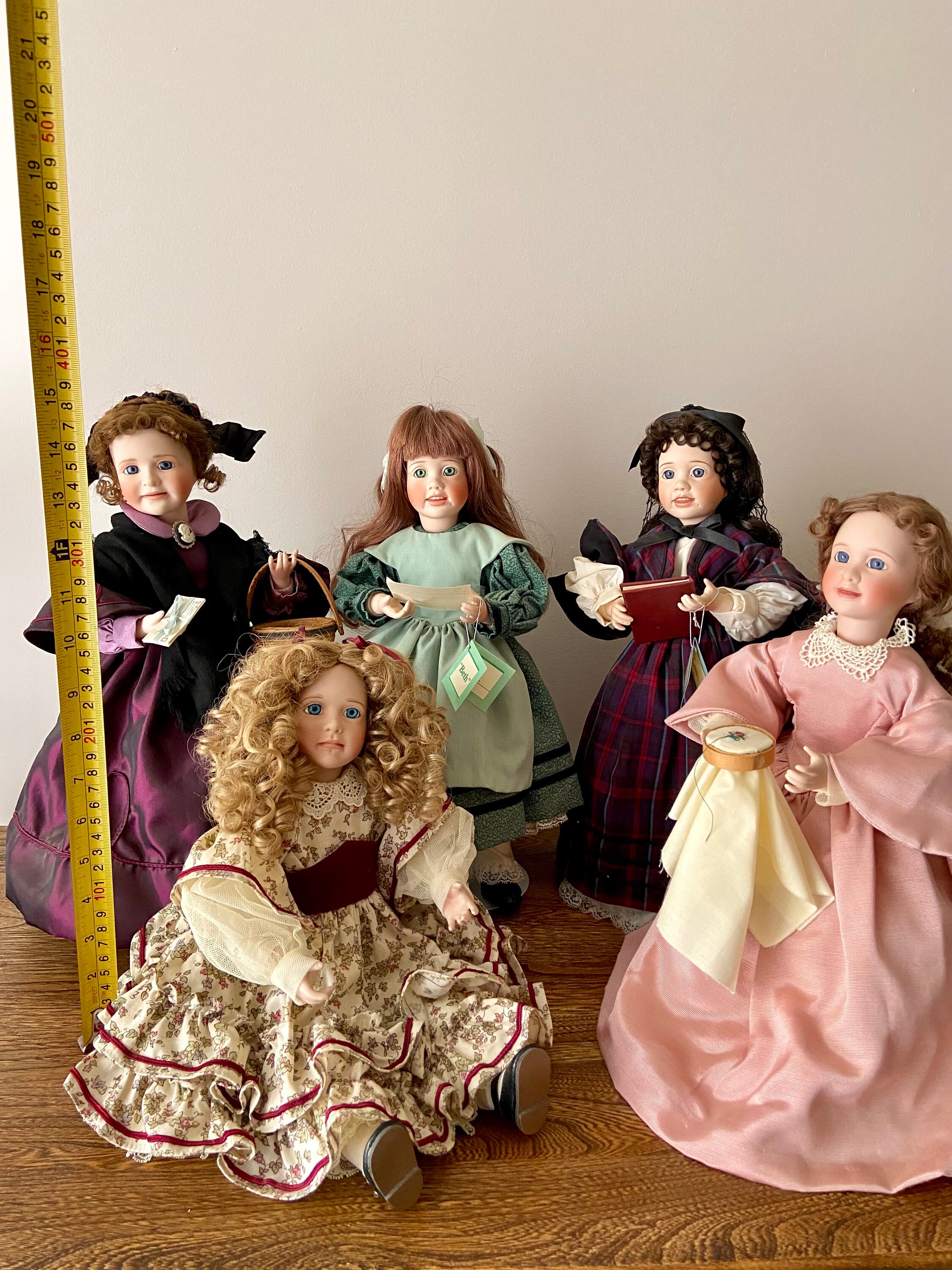 Vintage Five 'little Women' Porcelain Dolls - Beth, Marmee, Meg, Amy ...