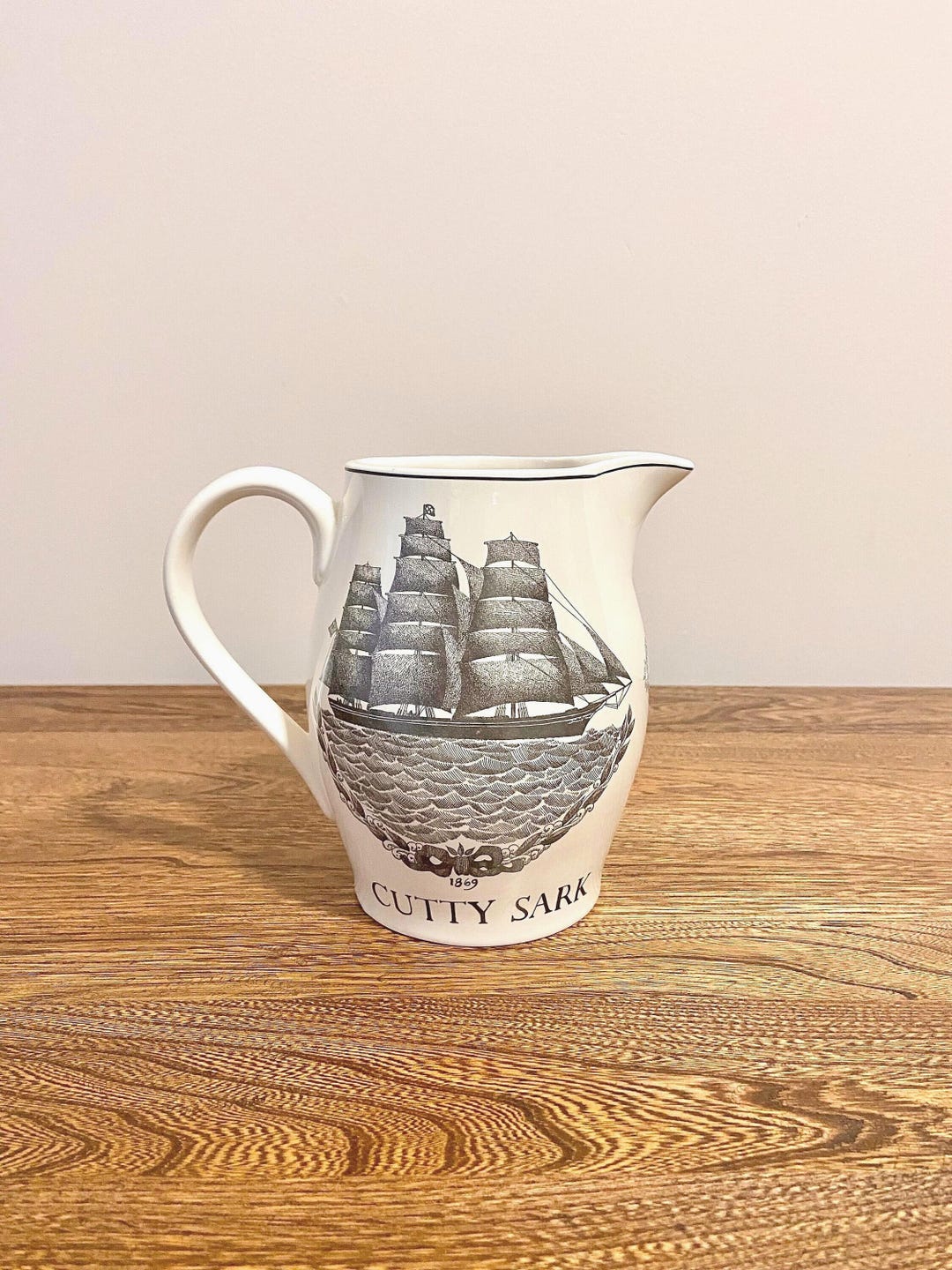 Vintage Cutty Sark Scotch Whiskey Bar Pitcher, Captain John Willis "old ...