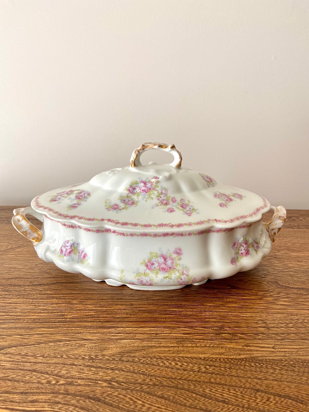 Chipped Lid (!) Antique French Limoges Coronet Soup Tureen, 1906-1920 ...