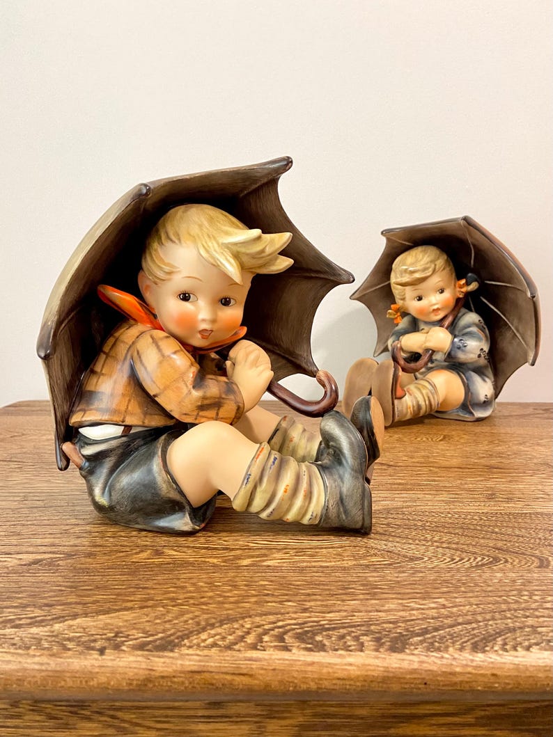 Rare Large Hummel Umbrella Boy Figurine 8" (20 Cm), TMK-3 1960s, M.I ...