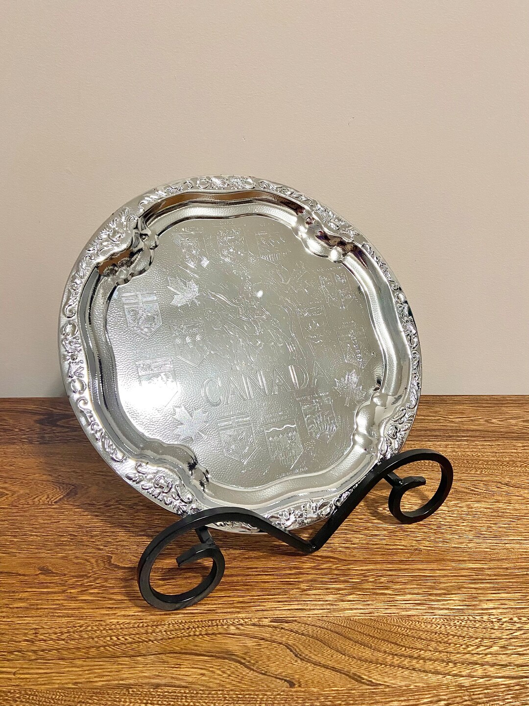 Vintage Canada Souvenir Tray by Elbro - Untarnishable Chrome, Canadian ...