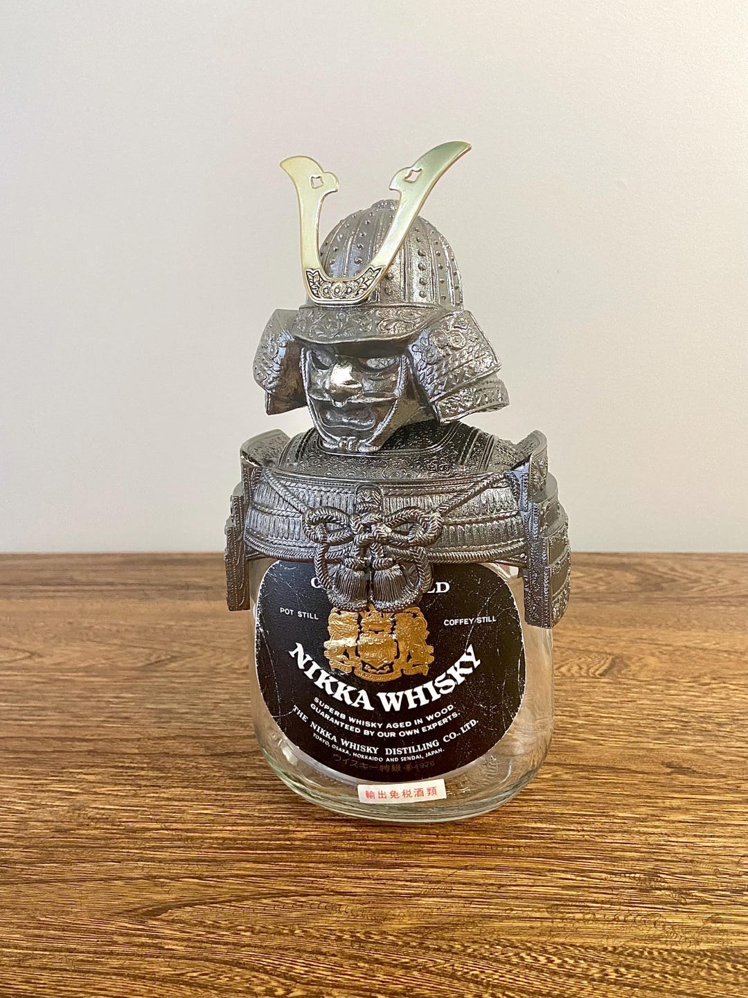 Vintage Nikka Whisky Samurai Bottle (empty), Japanese G&G Gold and Gold ...