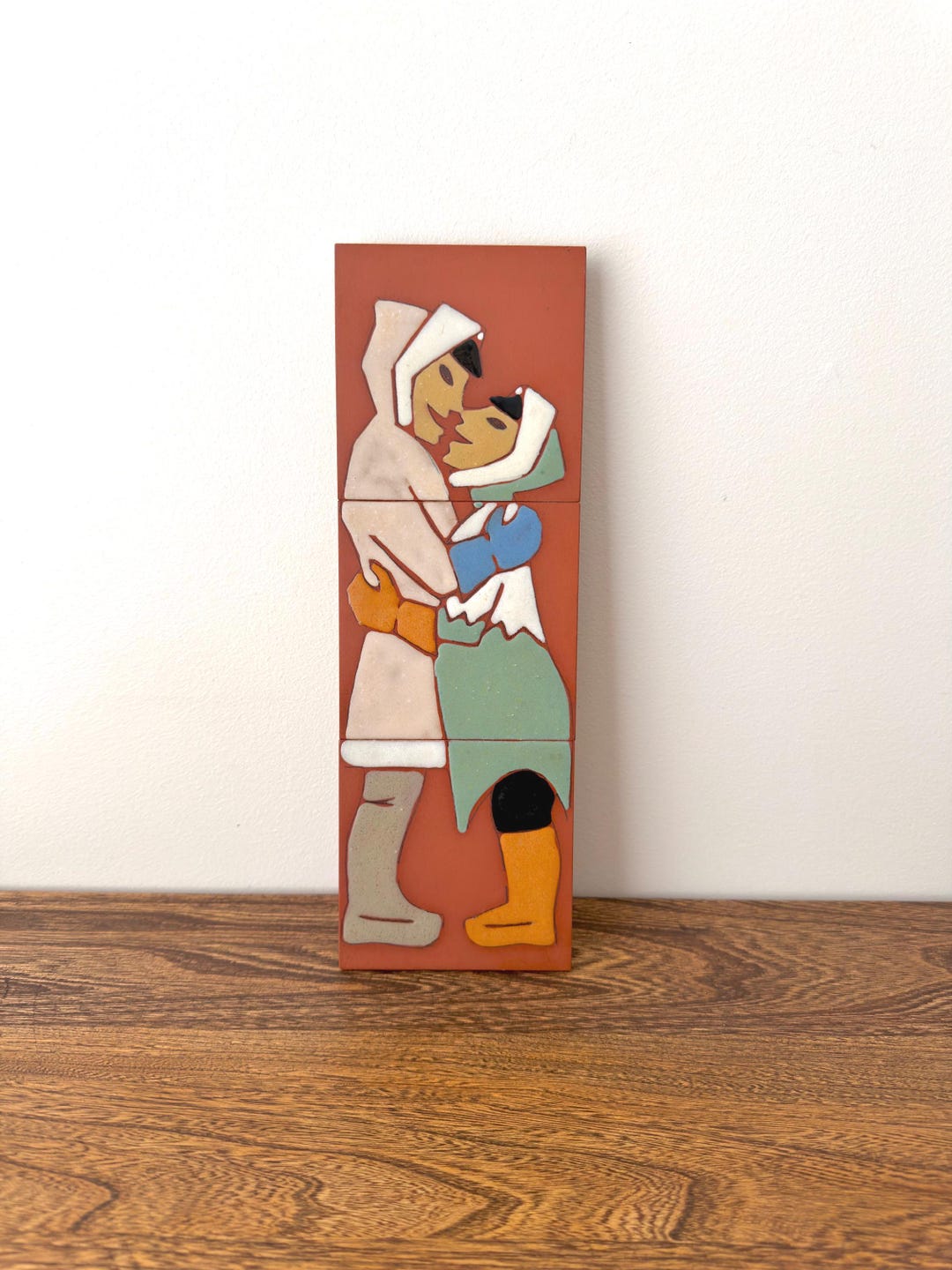 Rare Vintage Jean-jacques Spenard Red Clay Tile Plaque, Quebec Pottery ...
