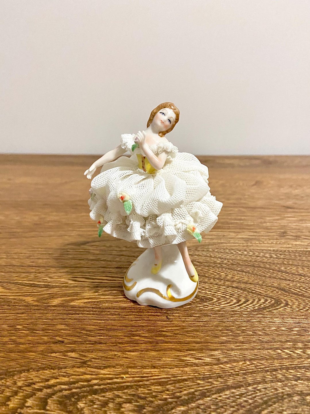 Vintage Irish Dresden Lace Doll Figurine, Made in Ireland, 4” Tall ...