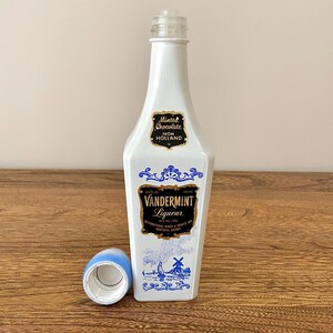 Vintage Vandermint Liqueur Bottle Tulip Top, Delft Blue Windmill Decor ...