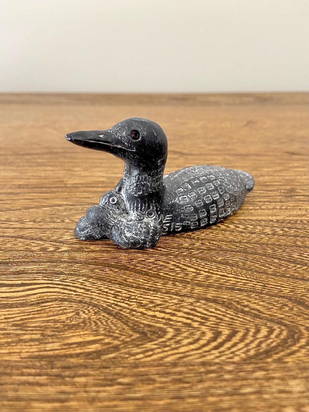 Vintage Wolf Original Soapstone Loon Sculpture Hand Carved in Canada ...
