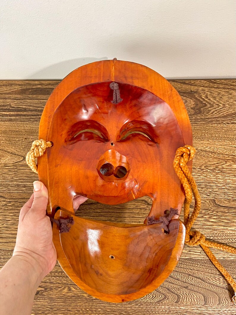 Extra Large Vintage Korean Hahoe Mask, Hand-carved Yangban Tal, 14" (36 ...