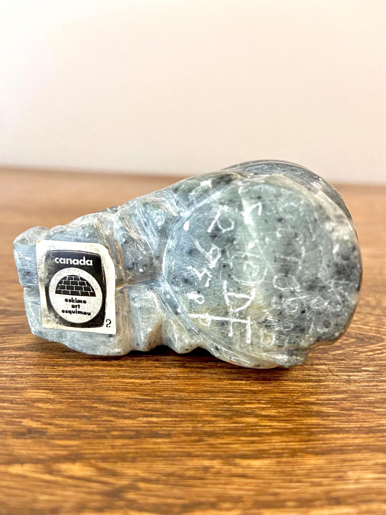 Hand Carved Inuit Soapstone Sculpture - Signed Eskimo Statue, Figurine ...