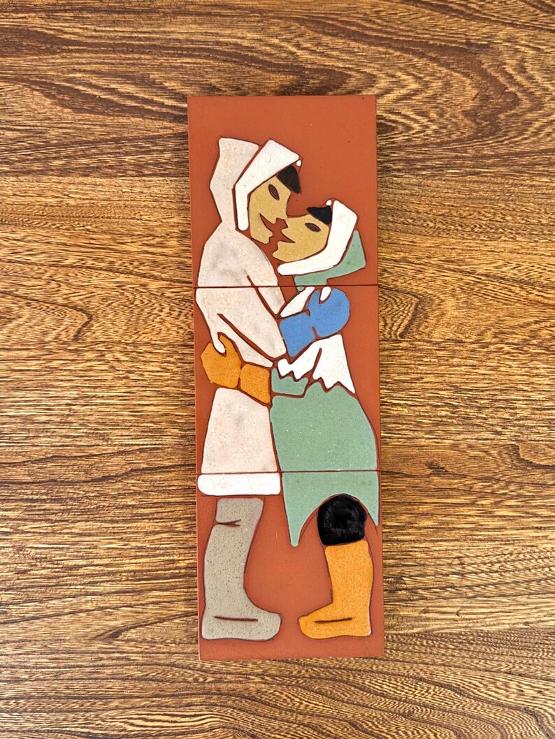 Rare Vintage Jean-jacques Spenard Red Clay Tile Plaque, Quebec Pottery ...