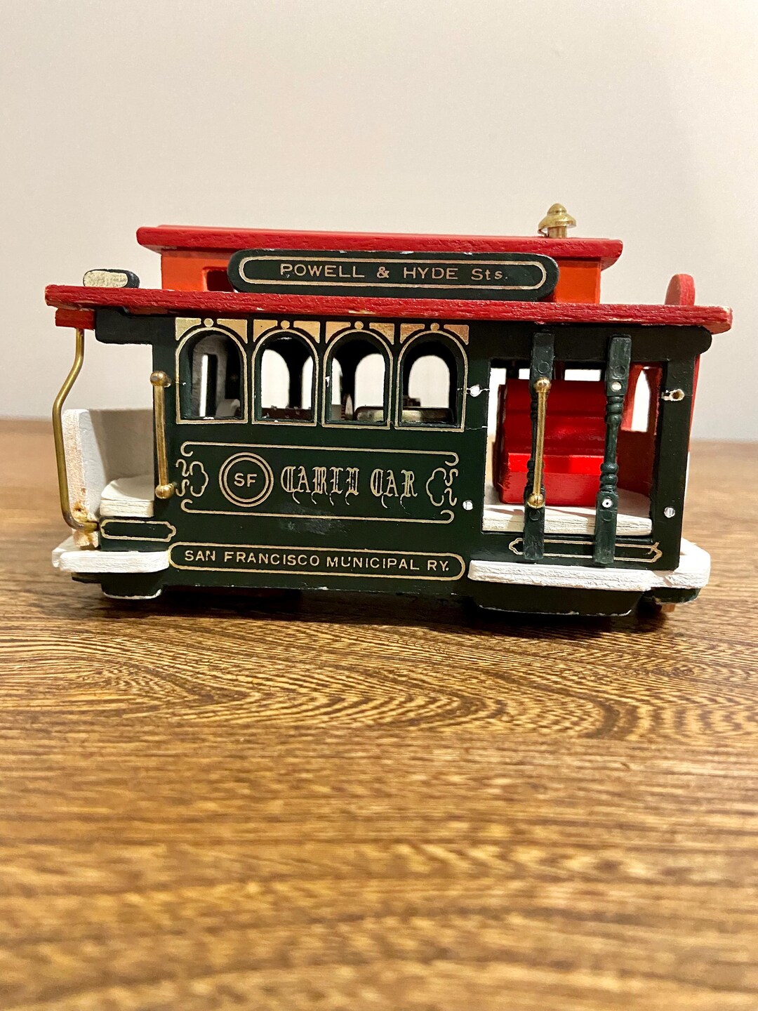 Vintage San Francisco Cable Car Model, Powell & Hyde Street Wooden ...