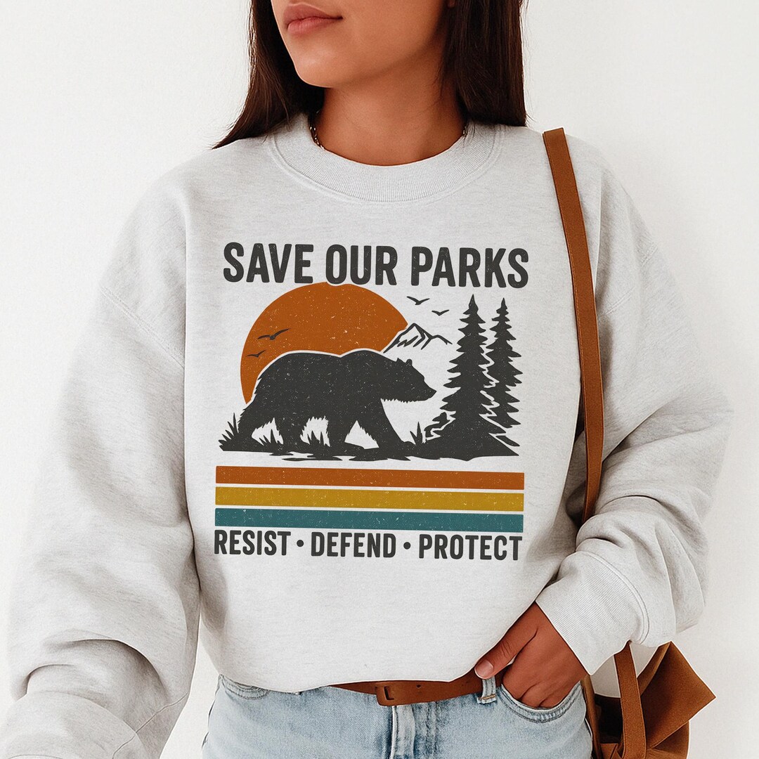 Save Our Parks PNG, Vintage Bear Forest Clipart, Nature Conservation ...
