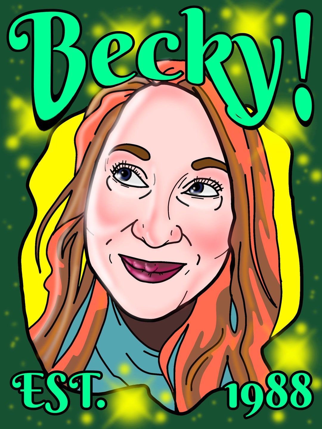 100% Personalised Cartoon framed A4 on Glossy Paper - Etsy