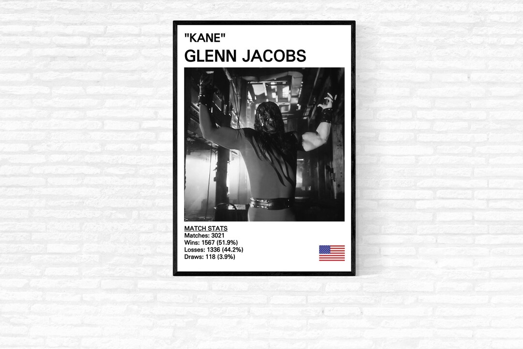Kane Poster, Glenn Jacobs Kane Print, Wrestling Prints, American ...
