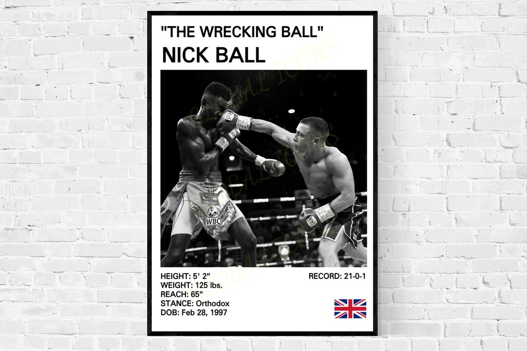 Nick Ball Poster, Nick Ball Print, the Wrecking Ball Boxing Poster - Etsy