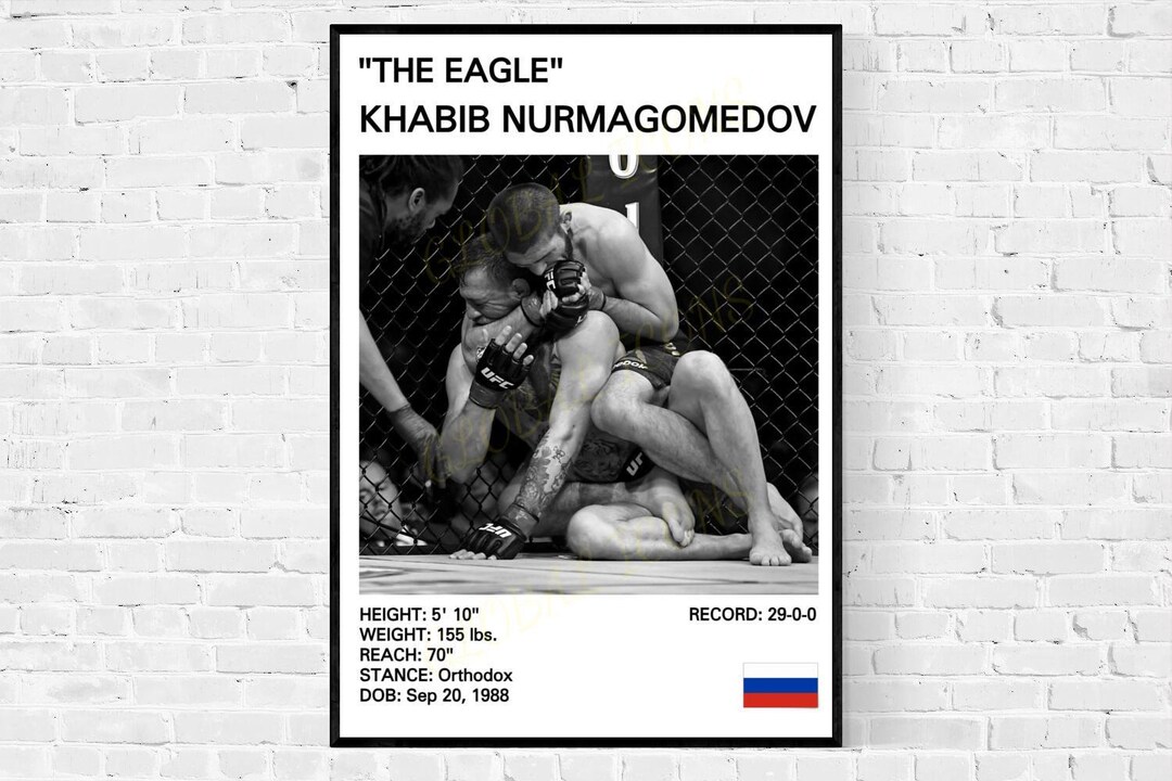 Khabib Nurmagomedov 'the Eagle' MMA Poster - Etsy
