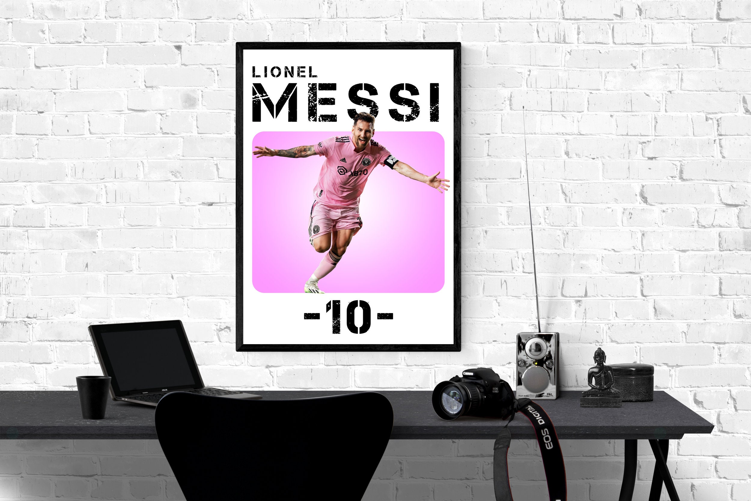 Lionel Messi Print, Lionel Messi Poster, Pink Kit, Football Poster ...