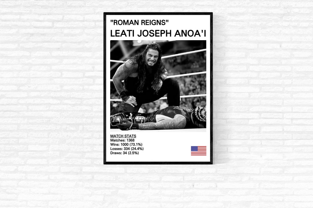 Roman Reigns Poster, Roman Reigns Print, Wrestling Prints, American ...