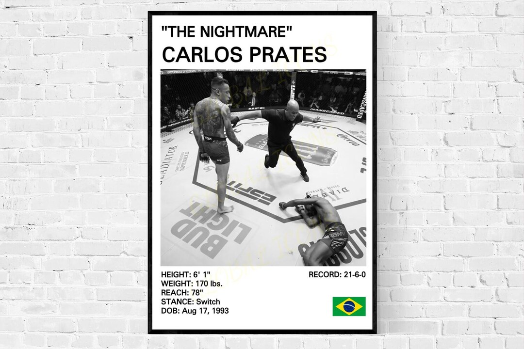 Carlos Prates Print, Carlos Prates Poster, MMA, Brazilian Fighter - Etsy UK