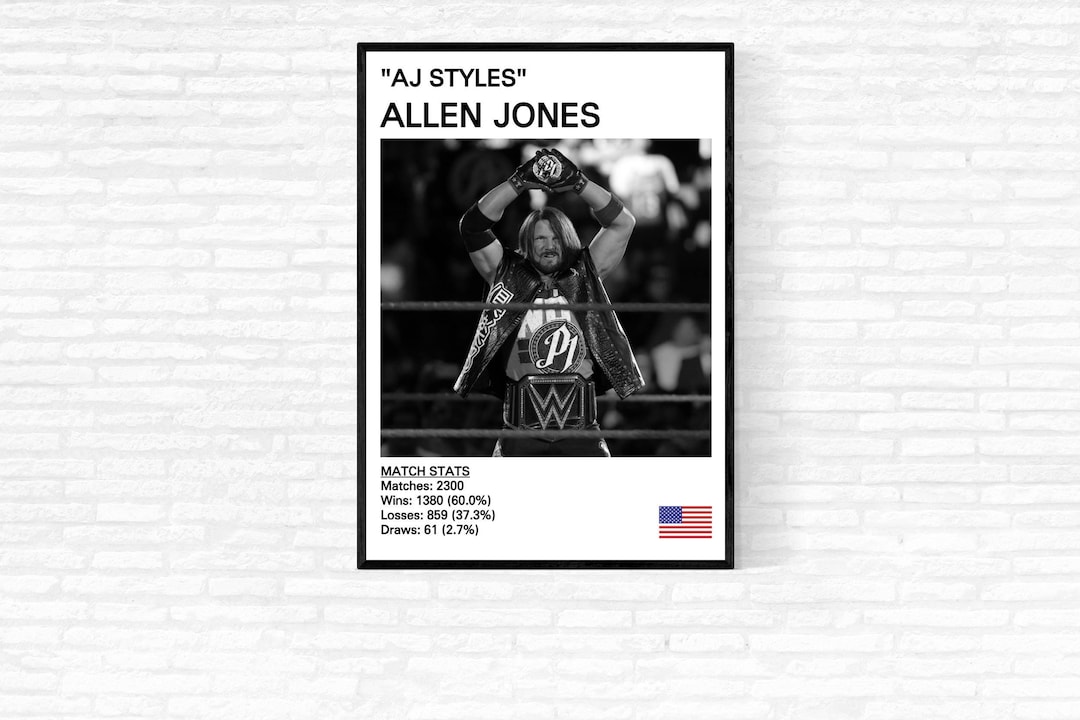 AJ Styles Poster, AJ Styles Print, Wrestling Prints, Allen Jones ...