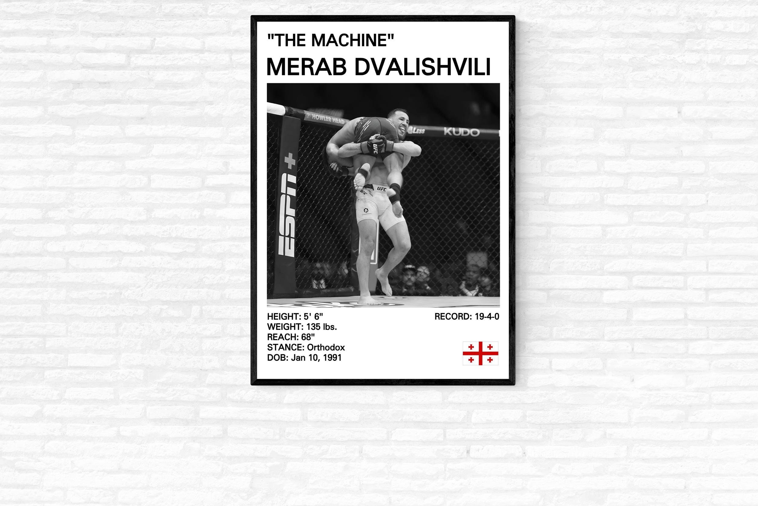 Merab Dvalishvili Poster, Merab the Machine Dvalishvili Print, Mixed ...