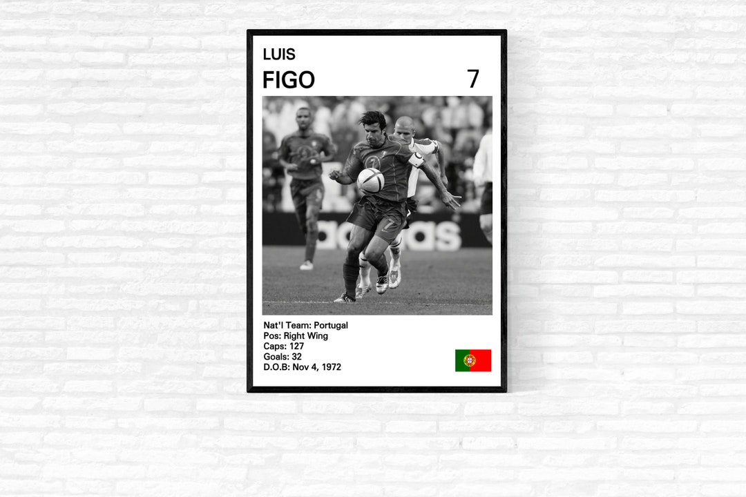 Luis Figo Poster, Luis Figo Print, Football Poster, Soccer Prints ...