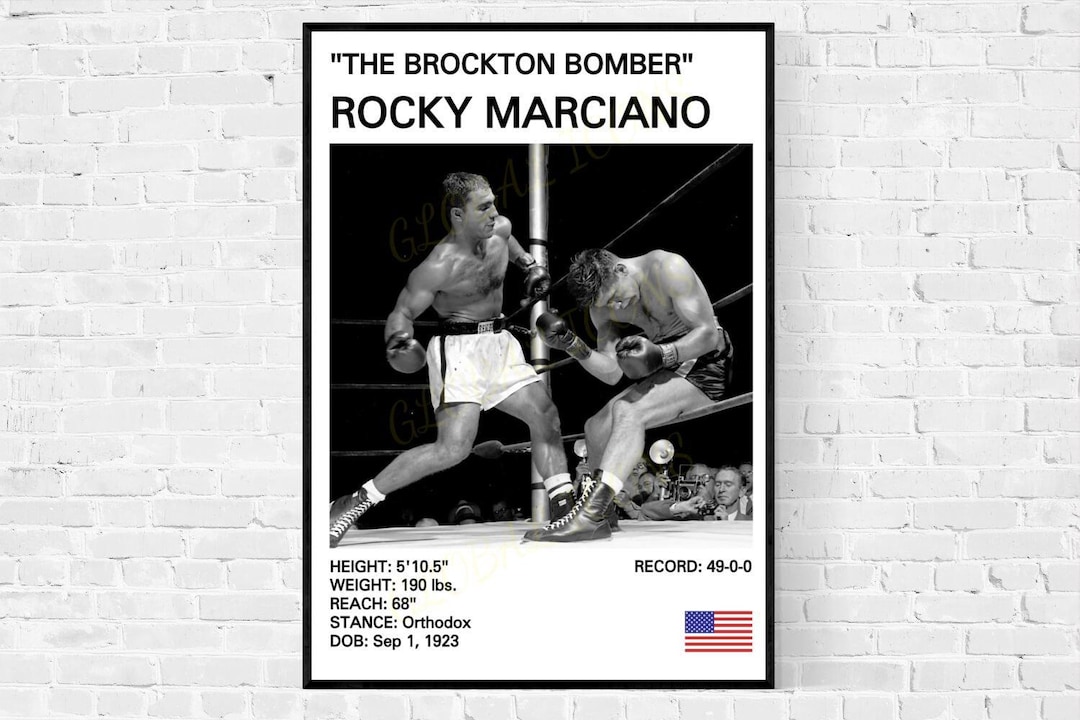 Rocky Marciano Boxing Poster: the Brockton Bomber Print - Etsy