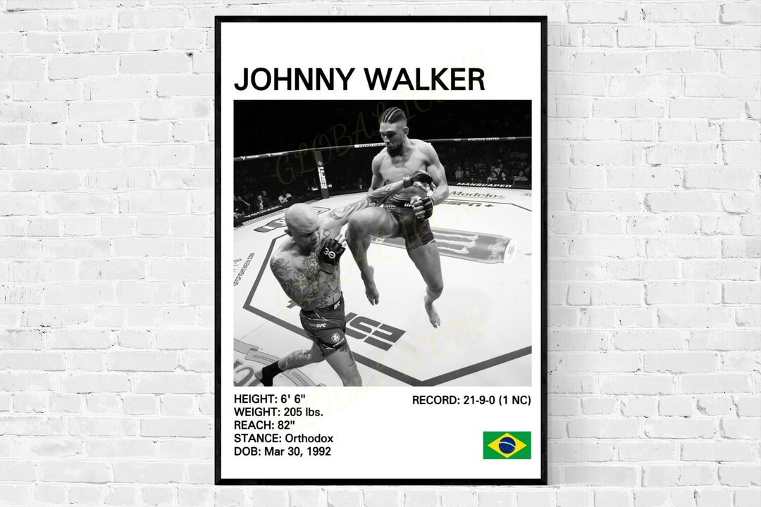 Johnny Walker MMA Poster: Brazilian Fighter Print - Etsy