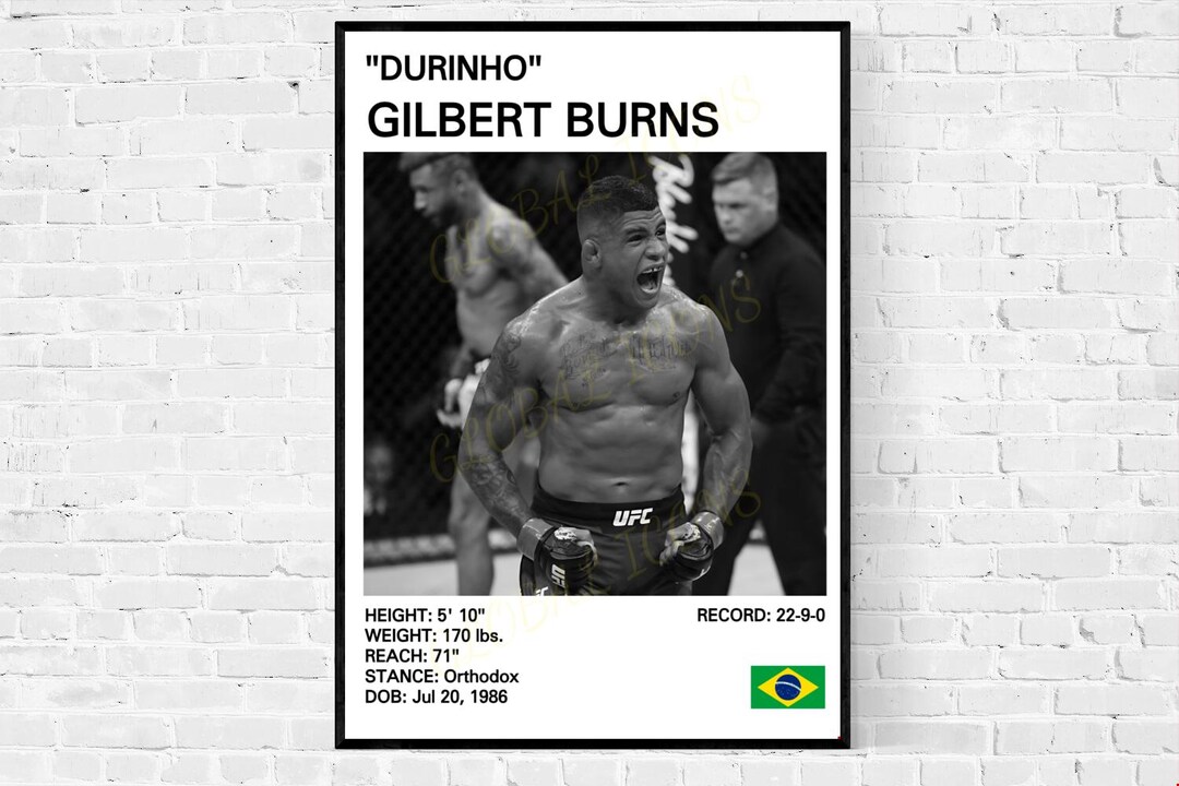 Gilbert Burns Print, Gilbert Burns Poster, Durinho Poster, MMA ...