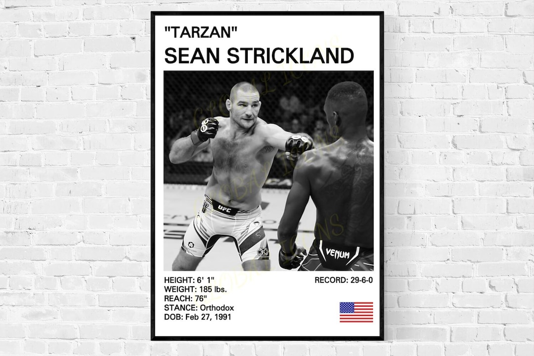 Sean Strickland Poster, Sean Strickland Print, MMA Prints, Mixed ...