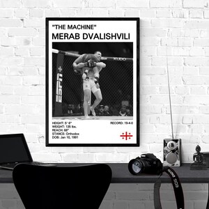Merab Dvalishvili Poster, Merab the Machine Dvalishvili Print, Mixed ...