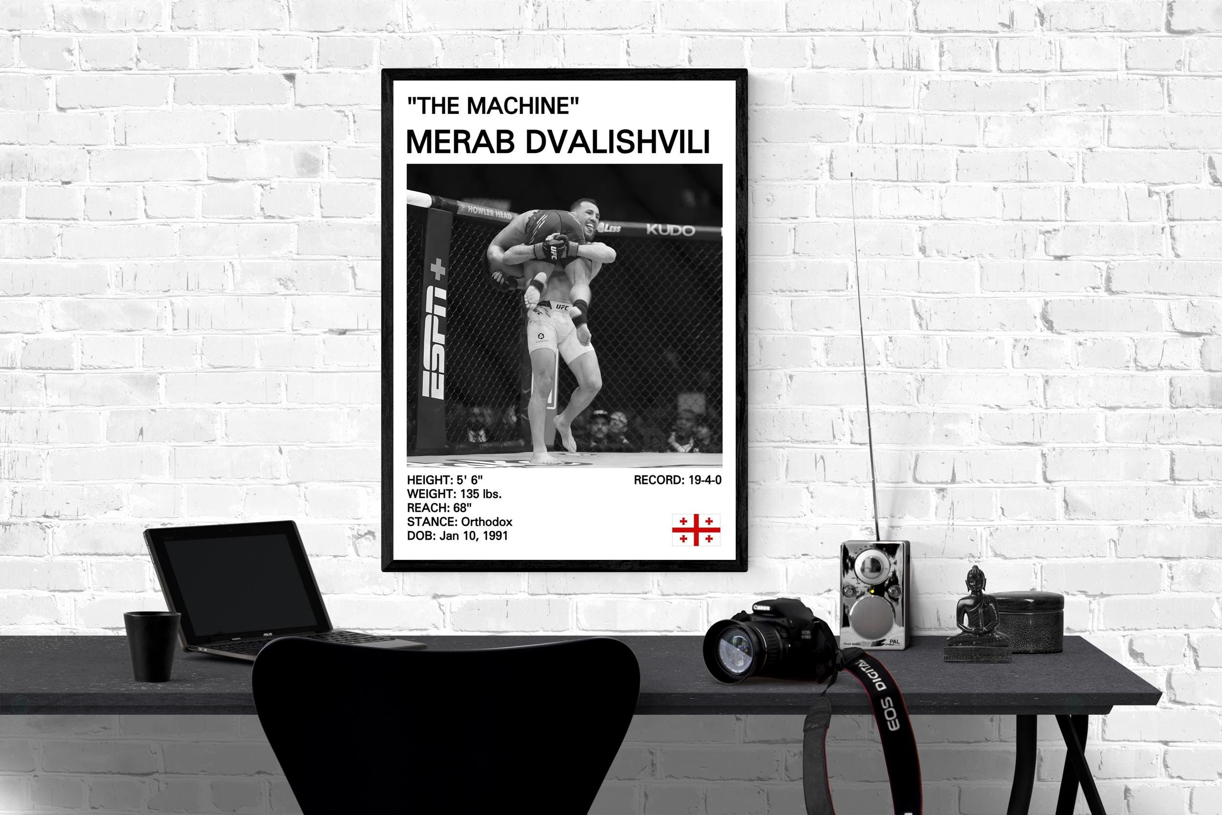Merab Dvalishvili Poster, Merab the Machine Dvalishvili Print, Mixed ...