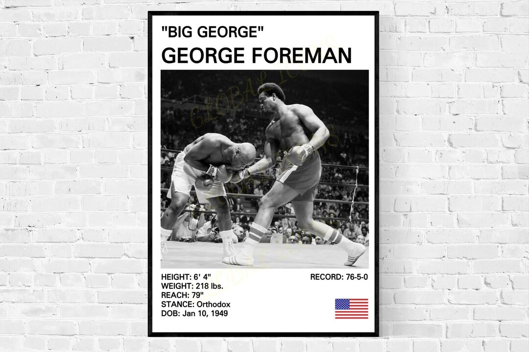 George Foreman Poster, George Foreman Print, Boxing Poster, Boxing Art ...